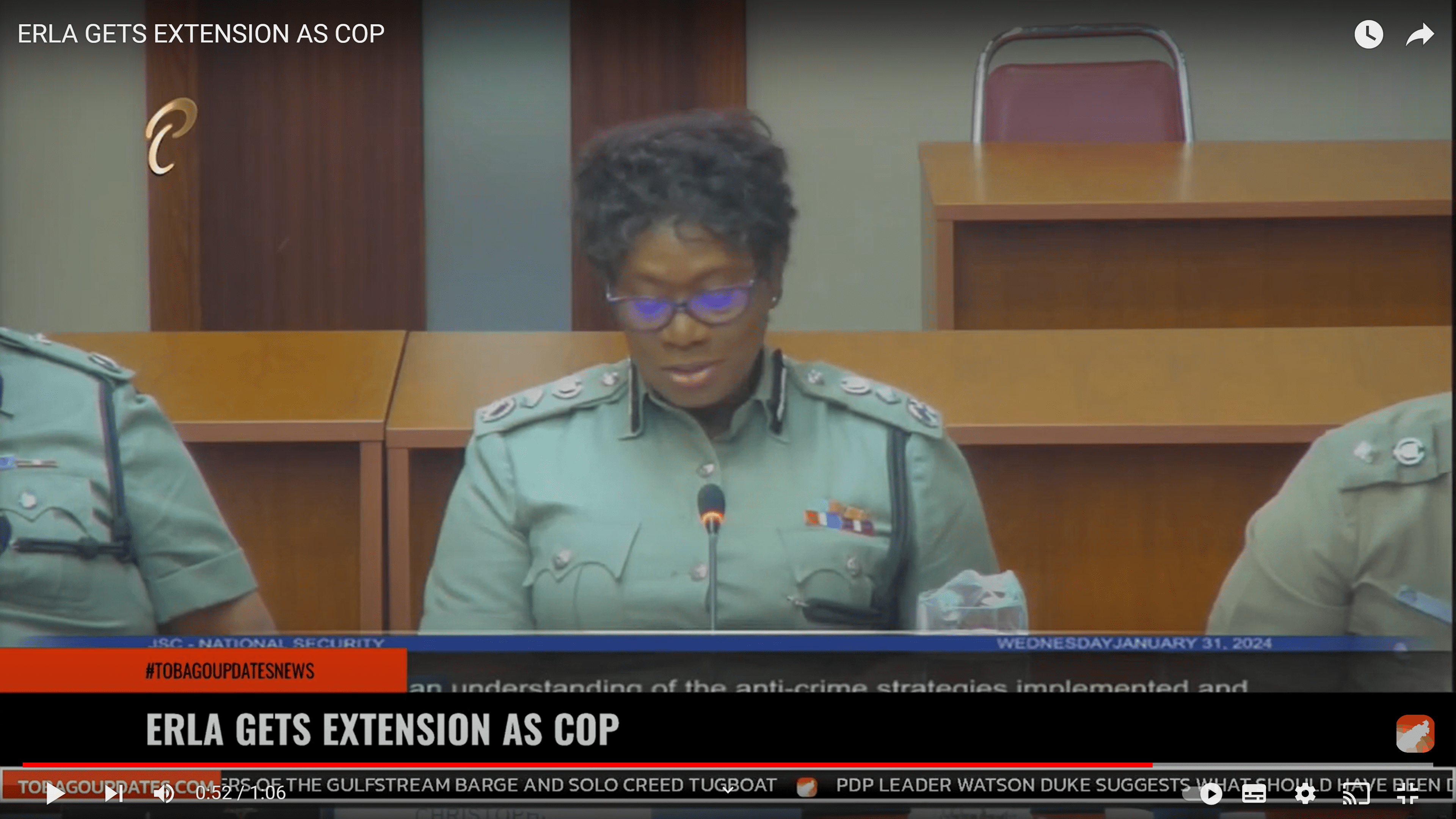 Erla gets extension as CoP | Tobago Updates