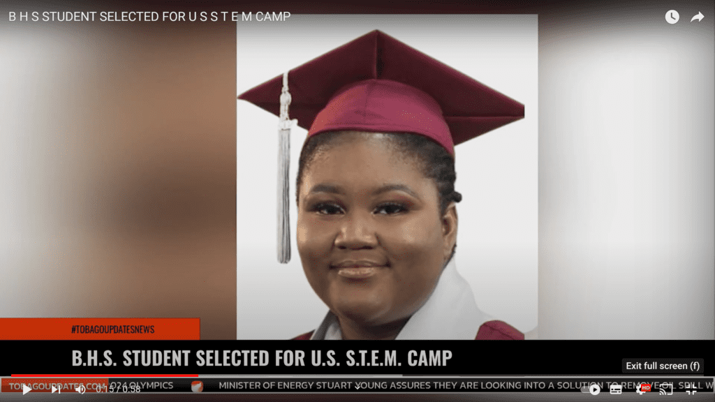 BHS student selected for US STEM Camp - Tobago Updates