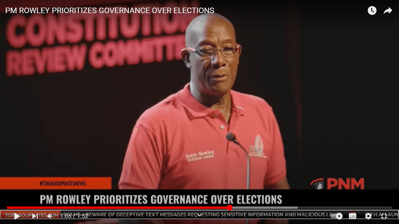 PM Rowley prioritizes governance over elections - Tobago Updates