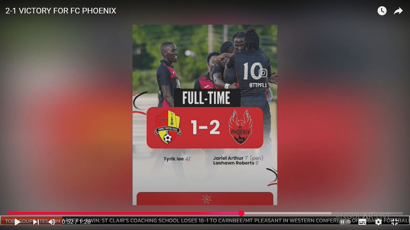 2-1 victory for FC Phoenix - Tobago Updates